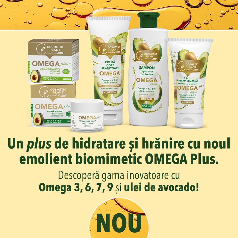 După 2 ani de cercetare, COSMETIC PLANT lansează gama OMEGA Plus, o ...