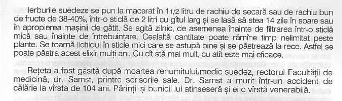 Rețeta bitterului suedez așa cum a lăsat-o Maria Treben