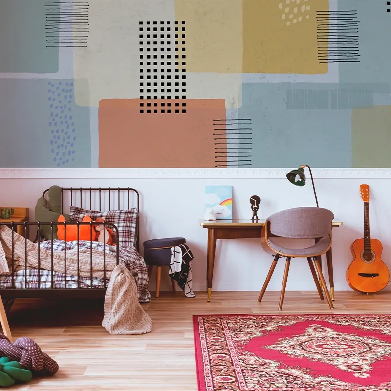 5 modele inedite de tapet living pe un perete